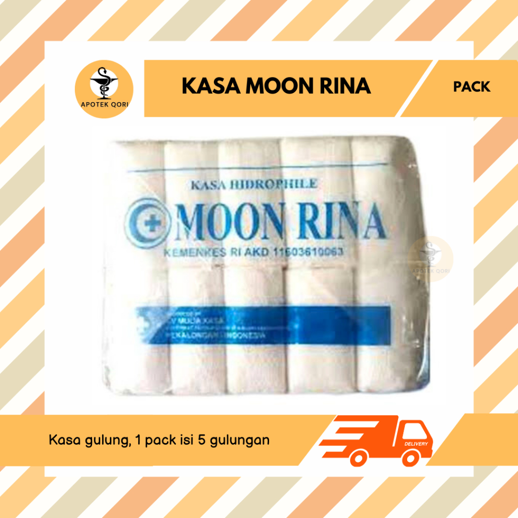Jual PERBAN GULUNG KASA HIDROPHILE MOON RINA 10 CM 5 PCS/PACK | Shopee ...