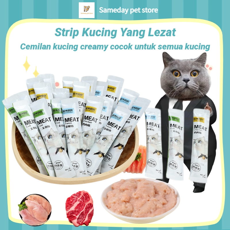 Jual Cemilan Kucing Bergizi Makanan Snak Cemilan Kucing Daging Segar ...