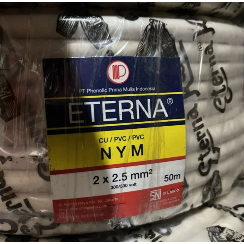Jual Kabel Eterna 2x2.5 NYM / Kabel Listrik Eterna 2x2,5 meteran ...