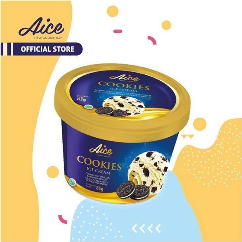 Jual Aice icecream cookies / vanilla / Oreo / es krim / cup / halal ...