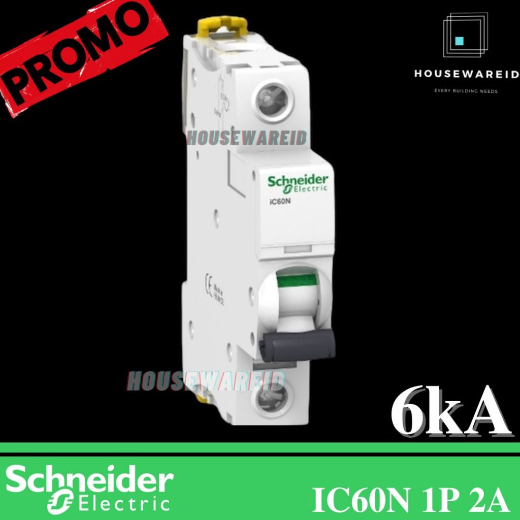 Jual MCB 1p 2a 6kA Schneider iC60N Original / MCB 1 Phase 2 Ampere Schneider A9F74102 | Shopee ...