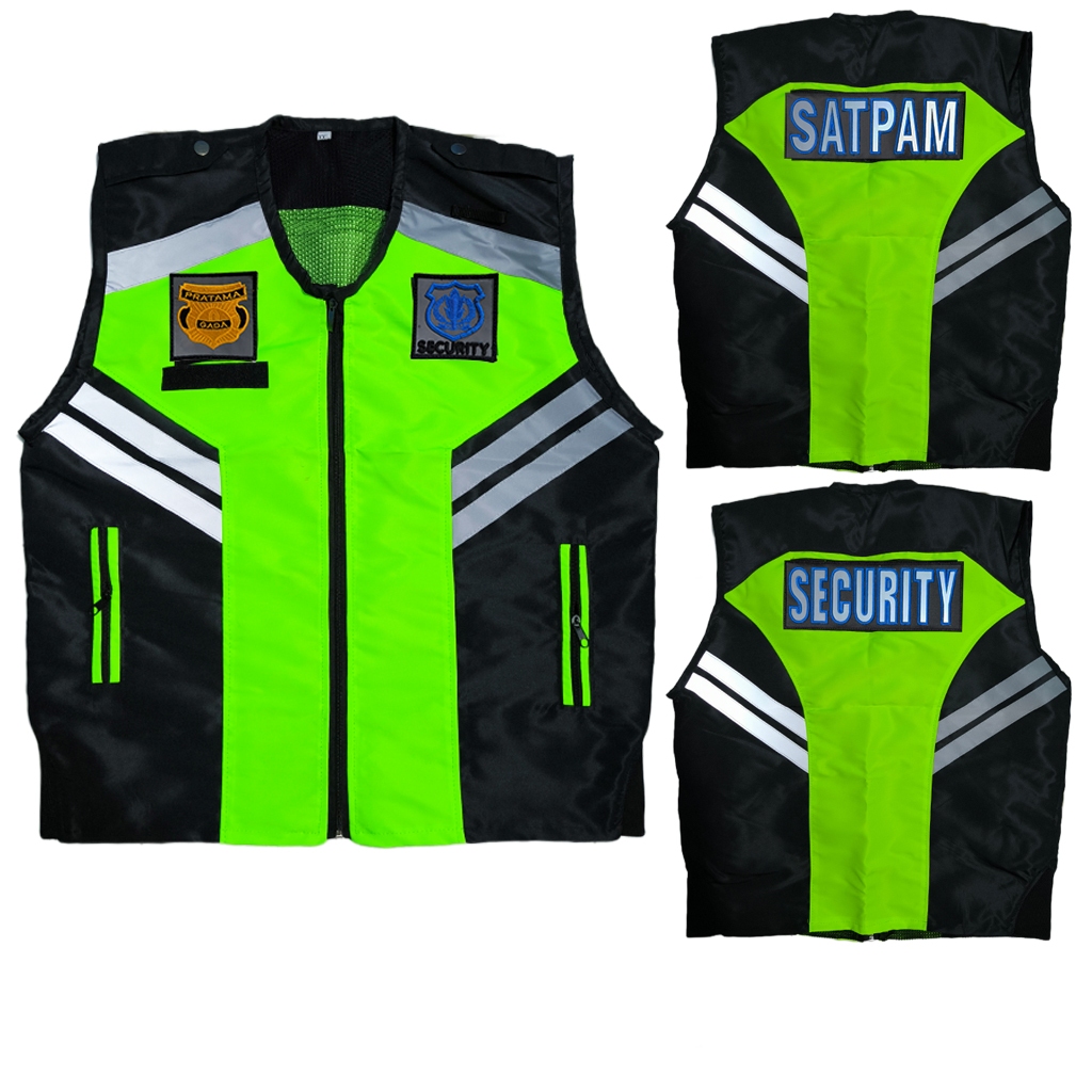 Jual Rompi Security Satpam Full Taslan Waterproof Hijau Stabilo Hitam ...