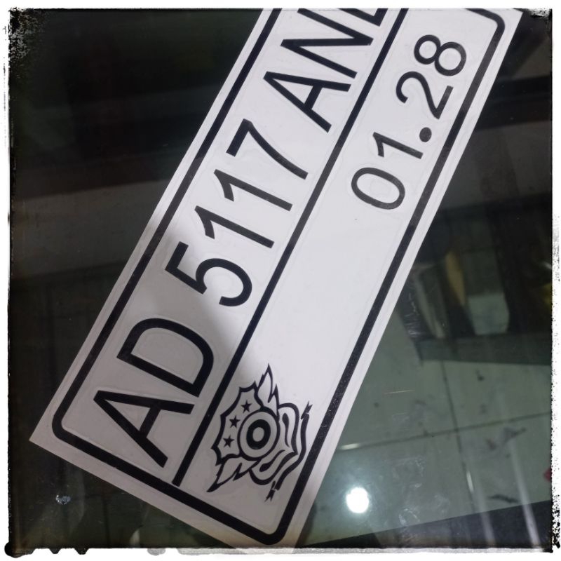 Jual sticker Plat nomer, ( 01 )sticker plat nomer buat visor pcx, ninja ...