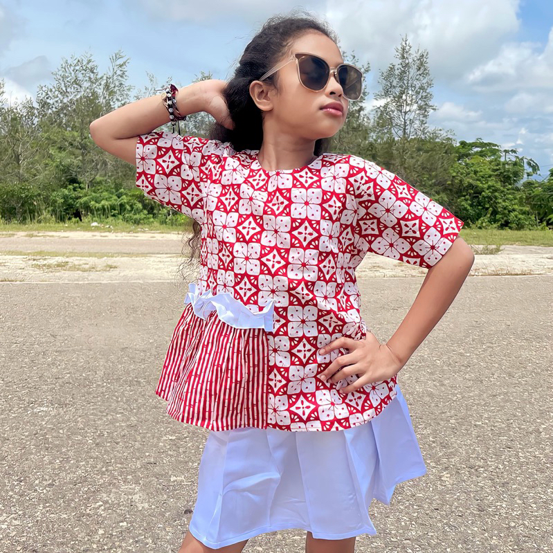 Jual NEW BATIK KIDS BATIK ANAK MERAH RAJENG KAWUNG KOTAK MIX LURIK ...