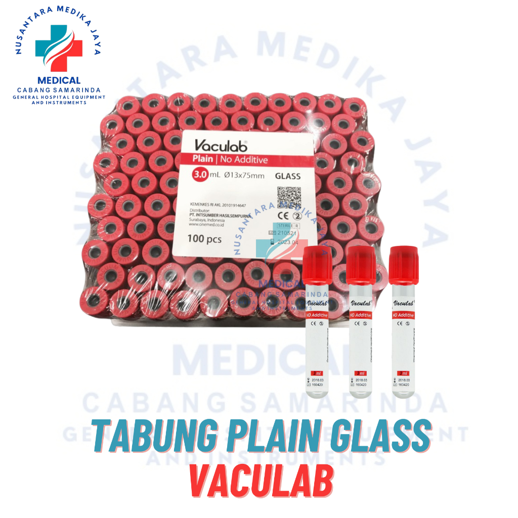 Jual Tabung Plain Glass Vaculab Tabung Kaca Merah 3 ml isi 100pcs ...