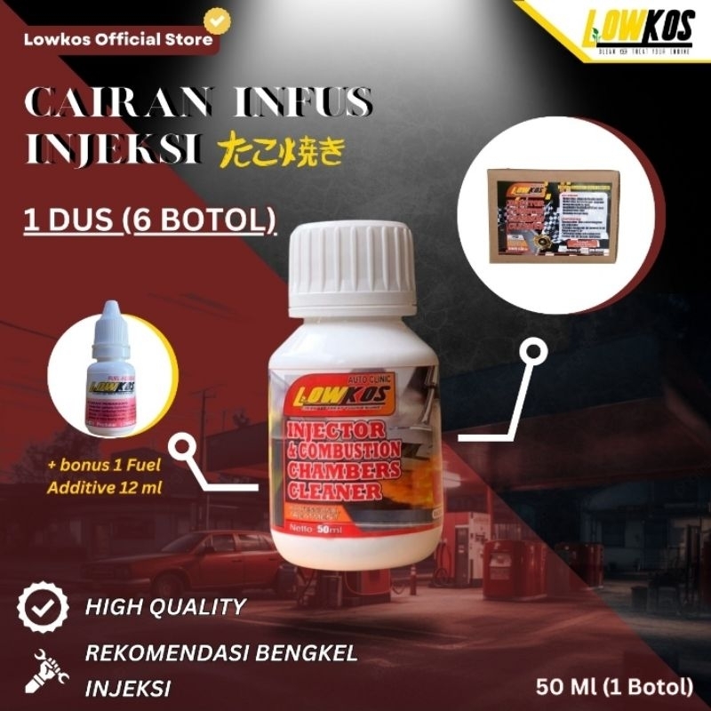 Jual 1 Dus (6 Botol) LOWKOS Cairan Infus Injeksi - Pembersih Injektor ...