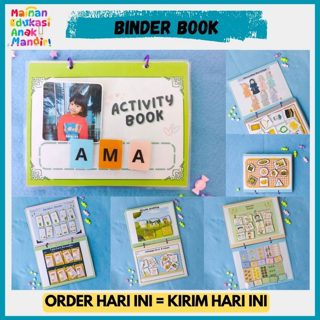 Jual Buku Aktivitas Binder Book Anak Quite Book Activity Menempel Busy Book Binder Velcro PAUD ...
