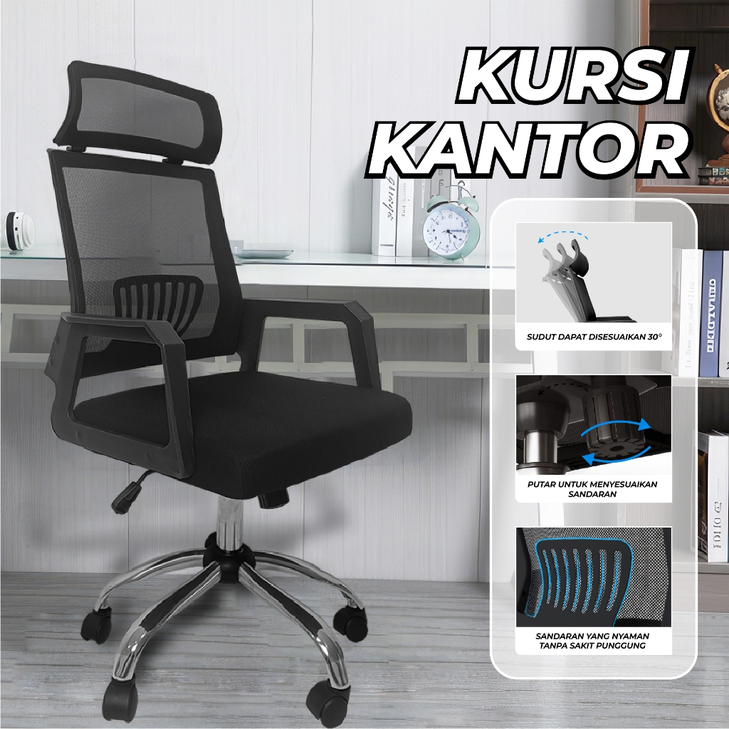 Jual Kursi Kantor Kursi Kerja Jaring Dengan Senderan Kepala Sangat ...