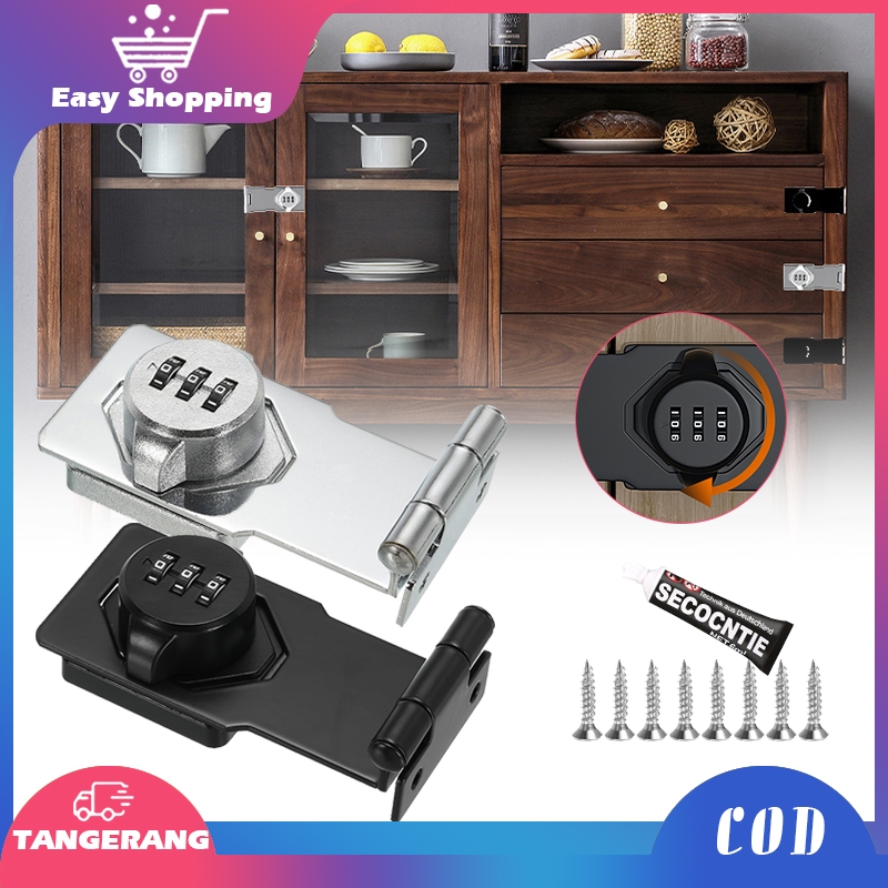 Jual 4.5inch Kunci Gembok Pintu Kombinasi 3 Digit Gembok Kamar 90 ...