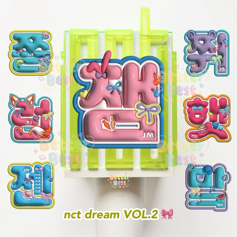 Jual NCT DREAM & NCT 127 3D ACRYLIC INITIAL deco lightstick neobong ...