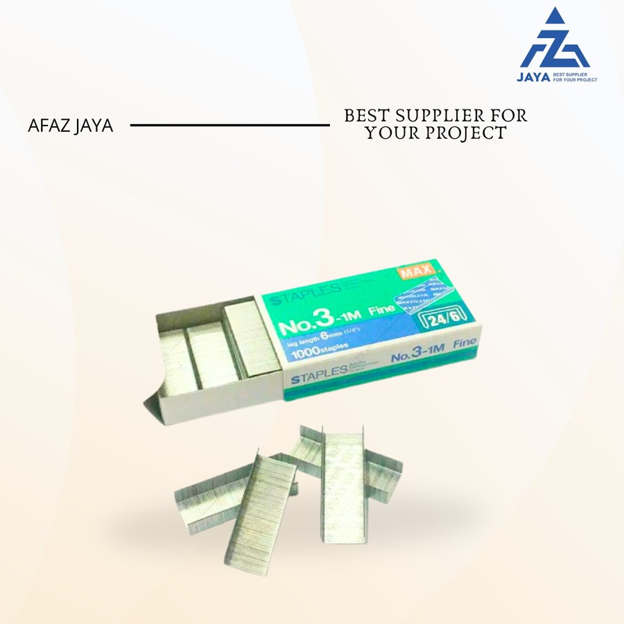 Jual ISI STEPLES NO 3 STEPLER MAX REFILL STEPLES STEPLER ISI 20 BOX ...