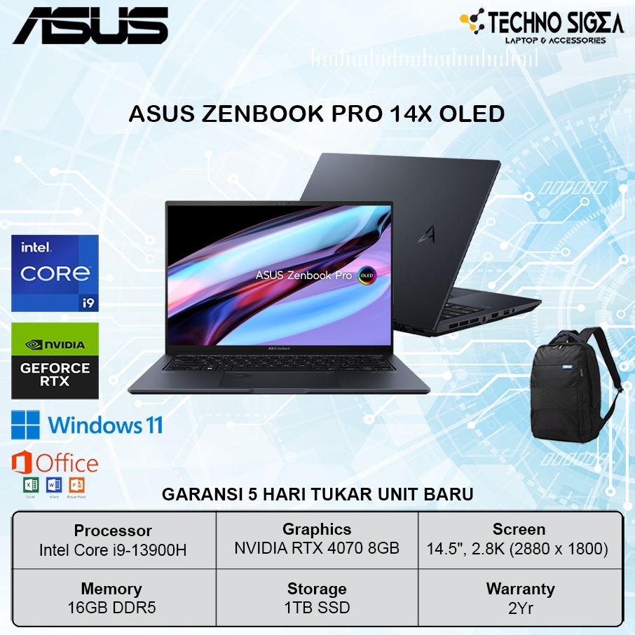Jual ASUS Zenbook Pro 14X OLED UX6404VI i9 13900H RTX4070 8GB 16GB 1TB ...