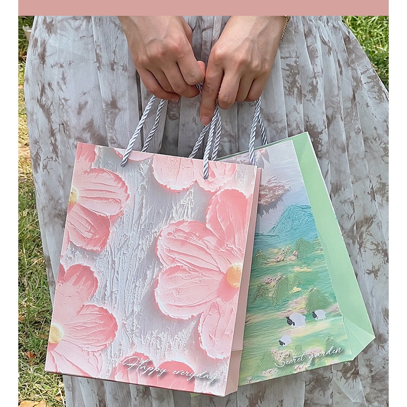 Jual Kakamoe - Paper Bag Sakura Vintage / paperbag premium lukisan art ...