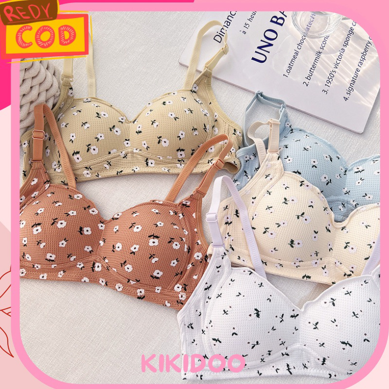 Jual Kikidoo Bh Wanita Remaja Bra Cewek Motif Lily Busa Tipis Wireless ...