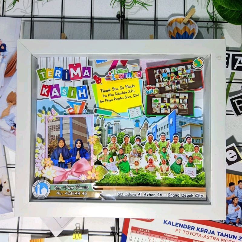 Jual Hadiah Unik Untuk Perpisahan Guru Kelas scrapframe 3D size 30x25 ...