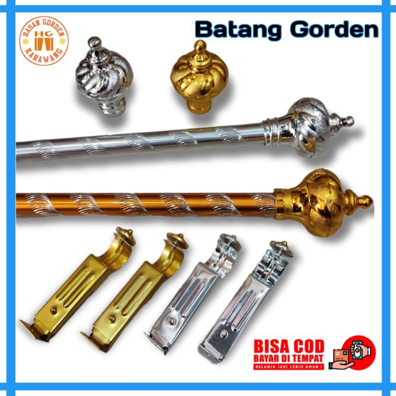 Jual Batang Besi Tiang Pipa Gorden Rolet Full Set Lengkap Penyangga ...