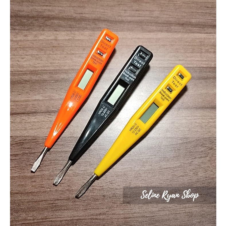 Jual Obeng Tespen / Test Pen AC/DC 12-250V LCD Digital Display Voltage ...