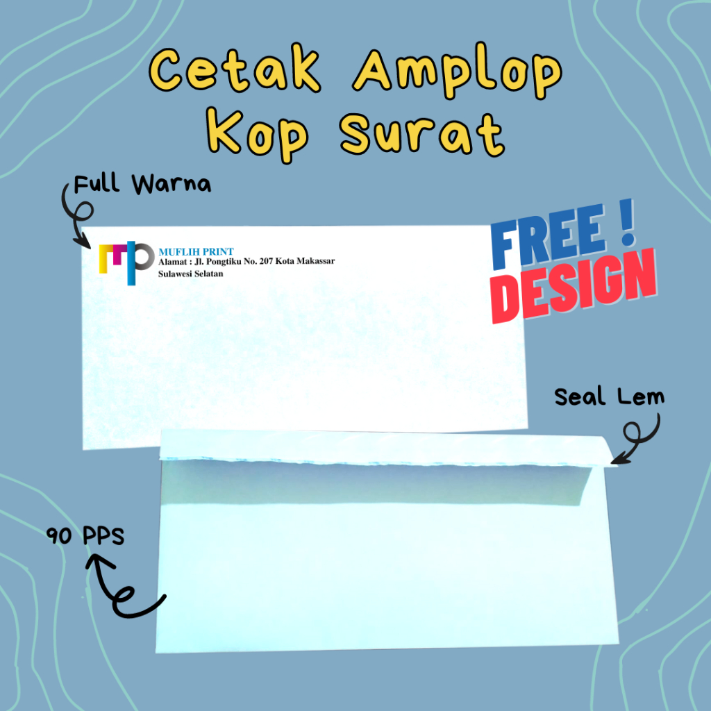 Jual Cetak Amplop Kop Surat Custom 11x23 cm Putih | Shopee Indonesia