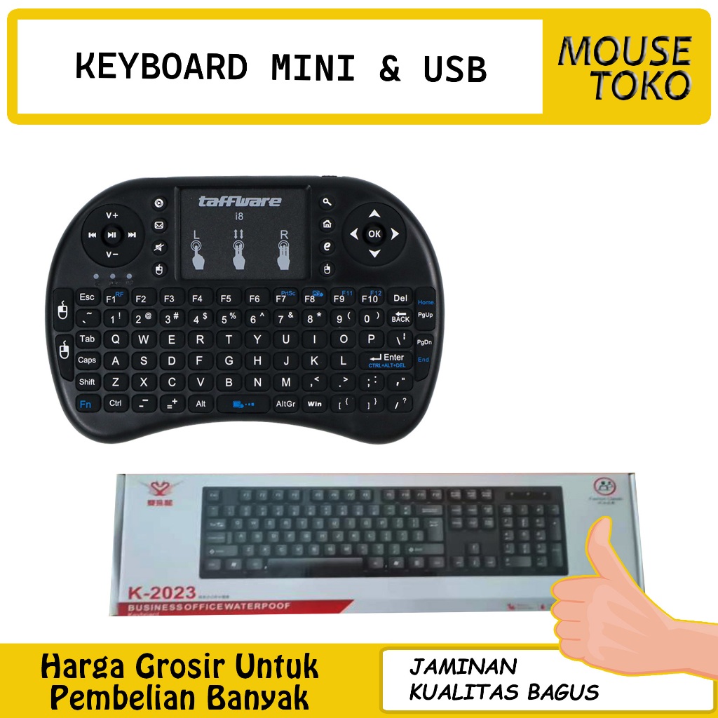 Jual [mouse toko] Mini Keyboard Wireless i8 2.4G Handheld Keyboard For ...