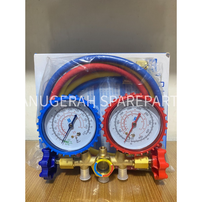 Jual MANIFOLD DOUBLE AC R22 R134A R32 R410A PRESURE GAUGE ONE COOL | Shopee Indonesia