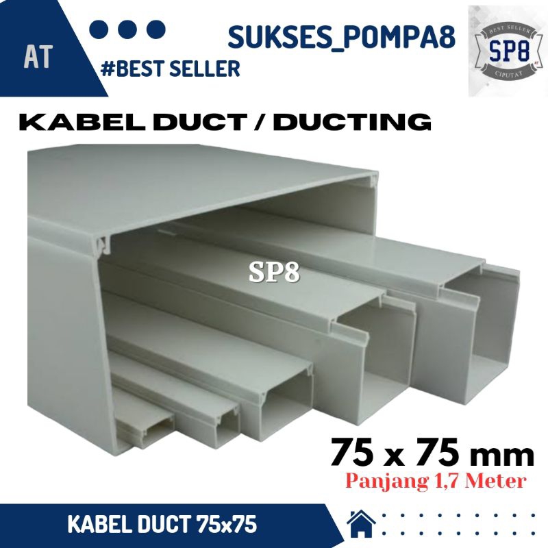 Jual Kabel DUCT / Trunking 75x75 (1,7 Meter) Polos / Wiring DUCT ...