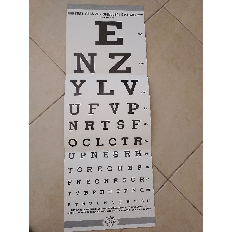 Jual Snellen Cart Manual/Test Chart-Snellen Rating/Kertas Tes Mata ...