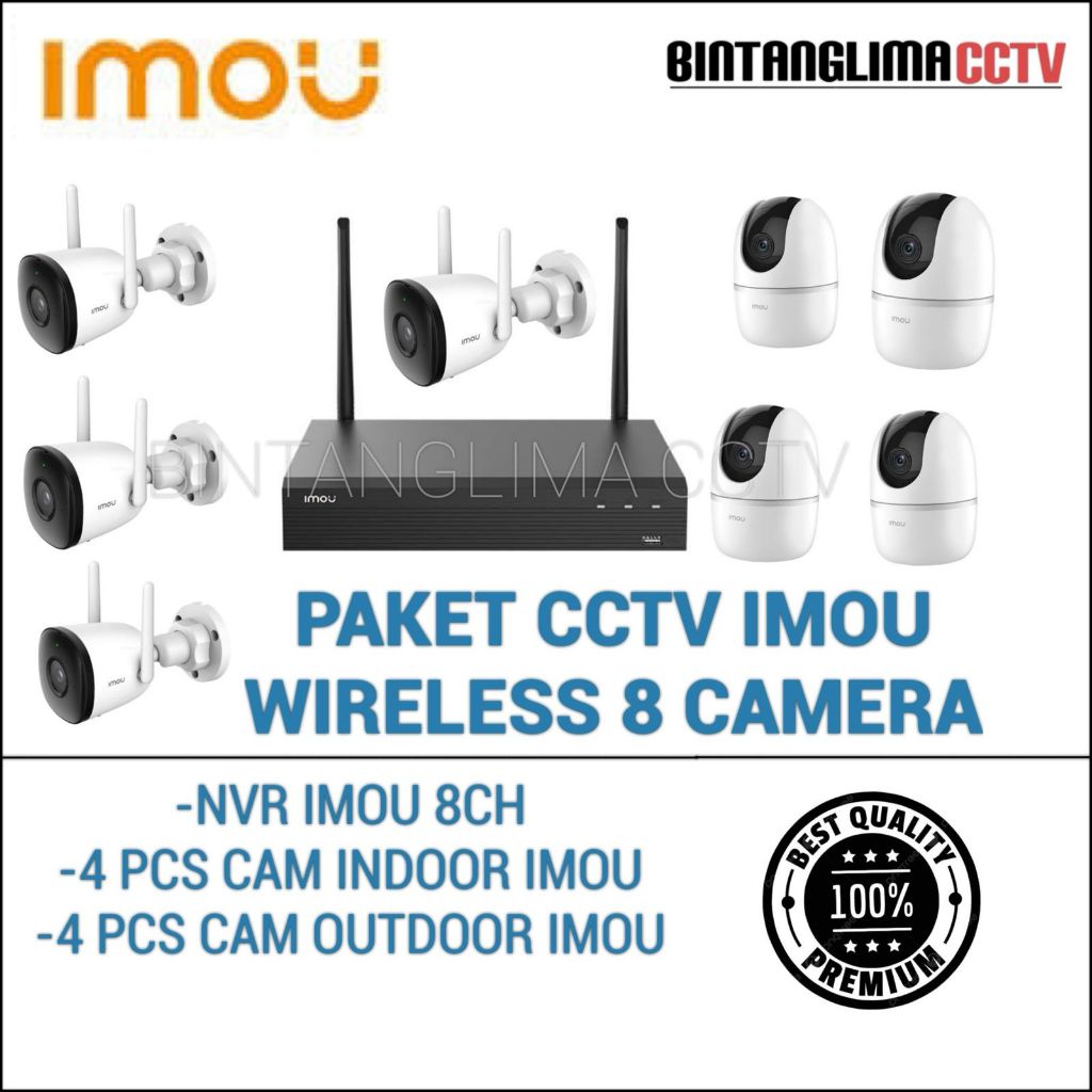 Jual PAKET CCTV WIRELESS IMOU 8 CAMERA | Shopee Indonesia