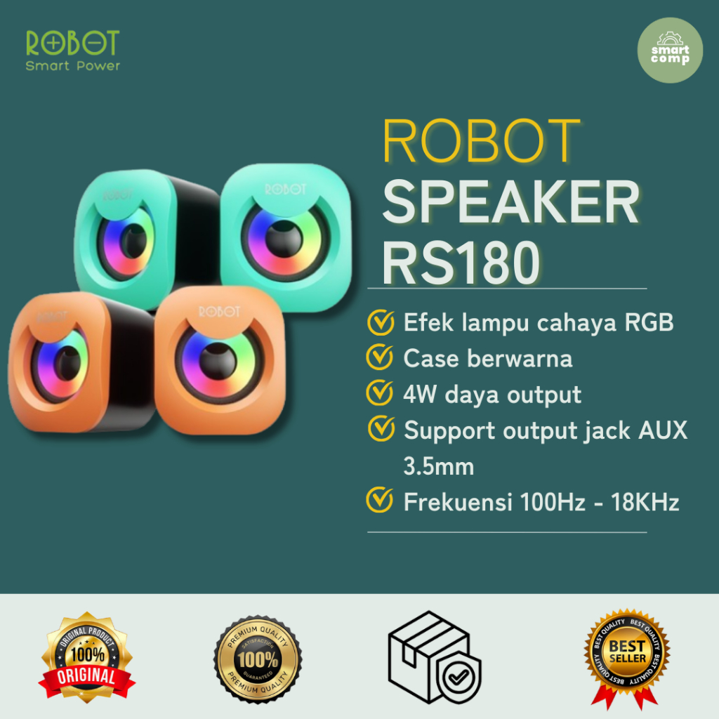 Jual ROBOT RS180 SPEAKER MULTIMEDIA USB RGB UNTUK PC COMPUTER 4W ...