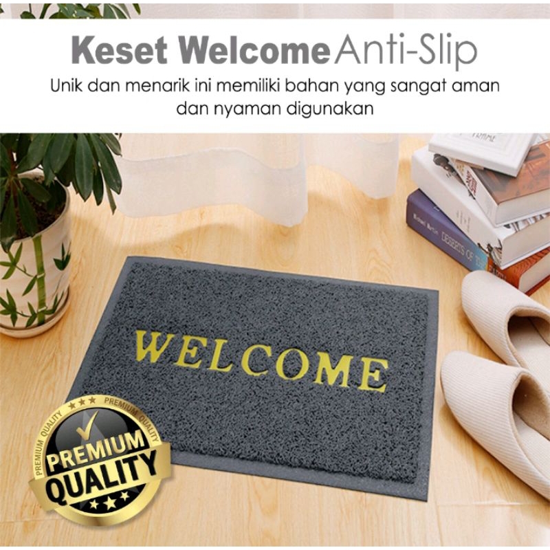 Jual Keset Kaki Welcome Keset Lantai Persegi Panjang Ukuran 60cm x 40cm ...