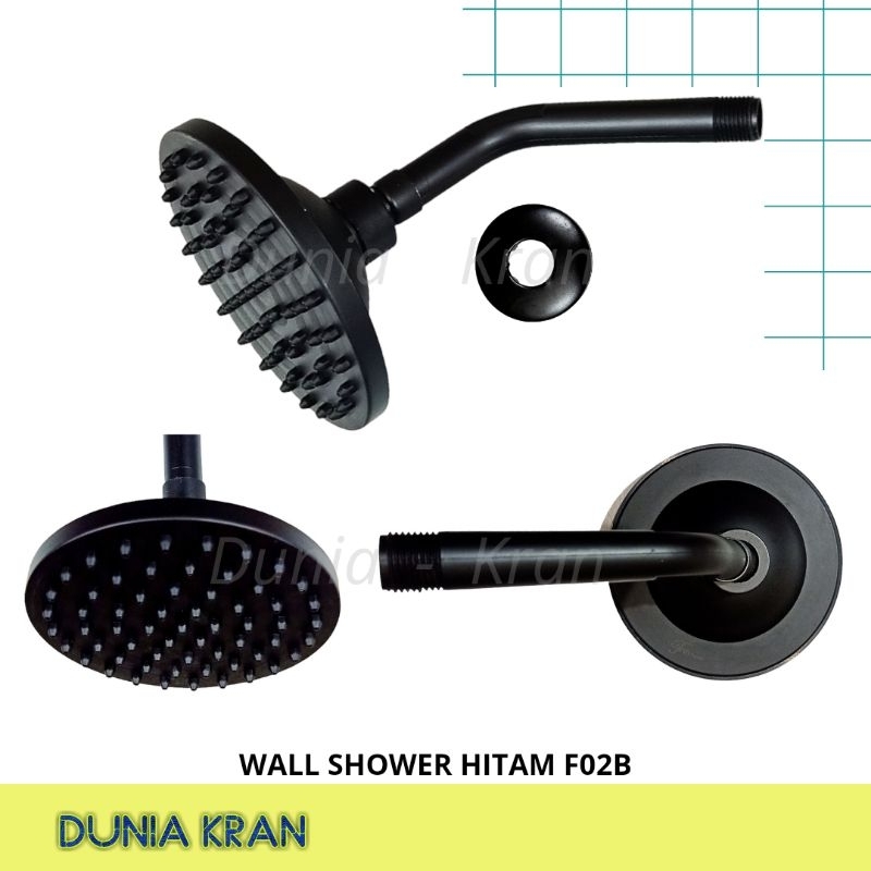Jual WALL SHOWER BLACK BULAT SHOWER TEMBOK HITAM F01B F02B | Shopee ...