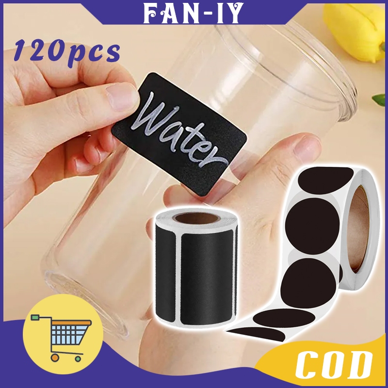 Jual 120Pcs Chalkboard Label Stiker Hitam Roll Lebel Stiker Label ...