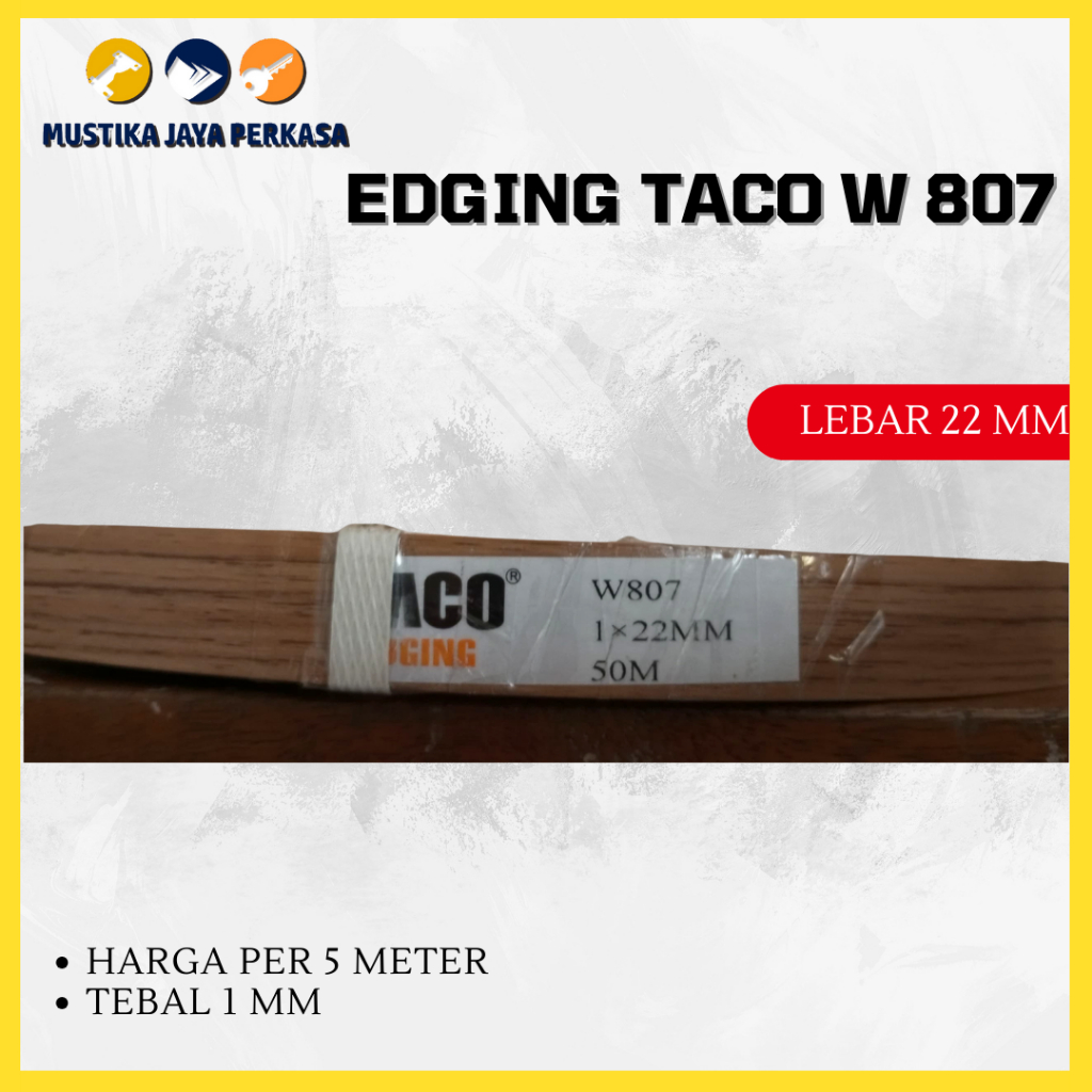 Jual Per 5 Meter Edging Taco W 807 1 x 22 Mm Woodgrain HPL TH 807 2 cm ...