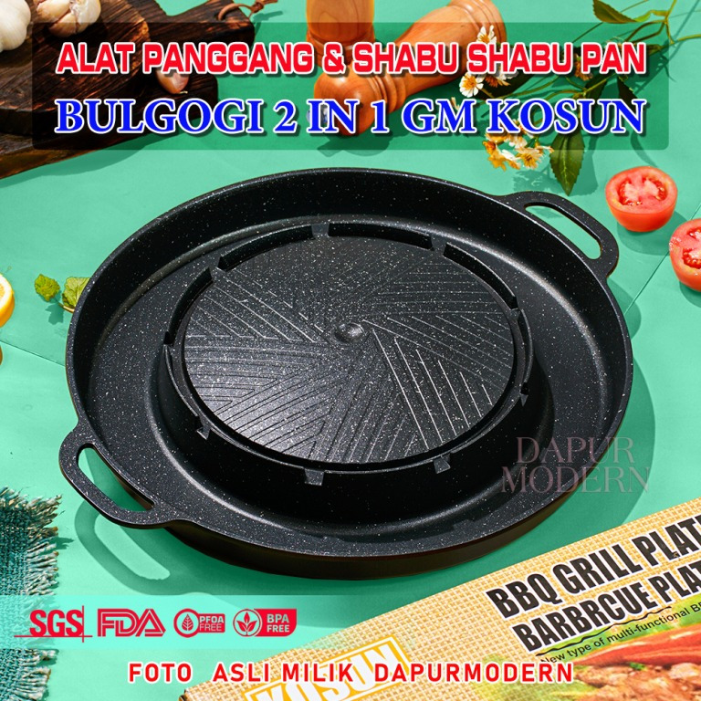 Jual Wajan Panggang BULGOGI 2IN1 GM BEST Collection grill pan 2 fungsi ...