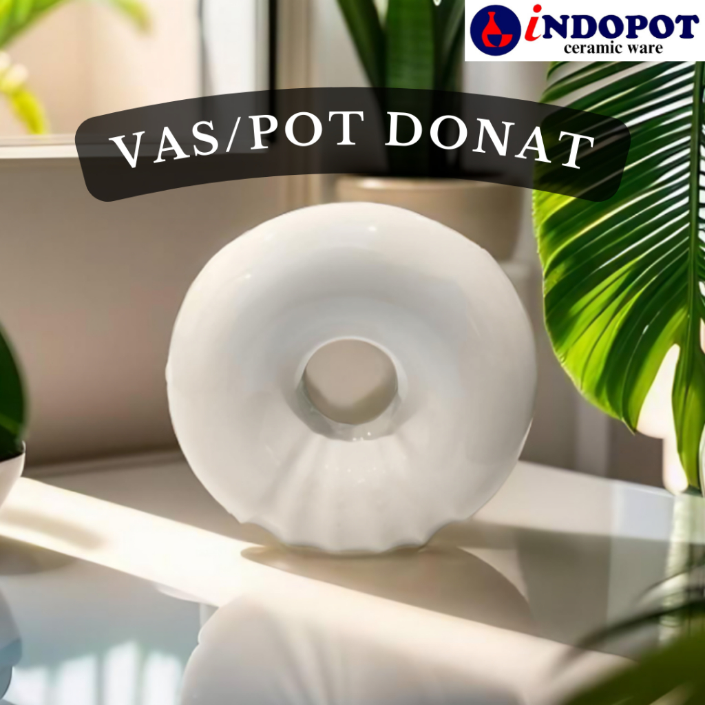 Jual Vas Pot Keramik Model Donat untuk dekorasi rumah berbagai tanaman ...