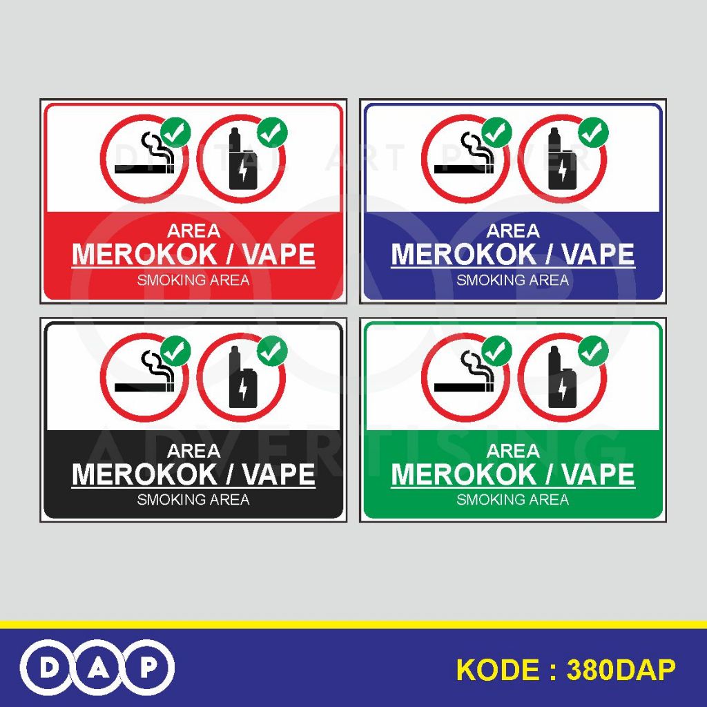 Jual 380 - STIKER AREA MEROKOK ATAU VAPE - 30 X 20 CM - VYNIL - TERBAIK ...