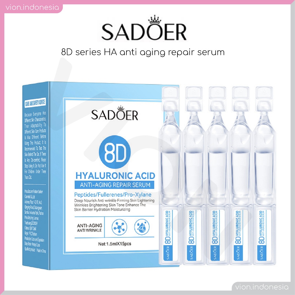 Jual SADOER 8D HA Anti Aging Repair Serum Ceramide Skin Barrier 15mlx15pcs Face Moisturizer ...