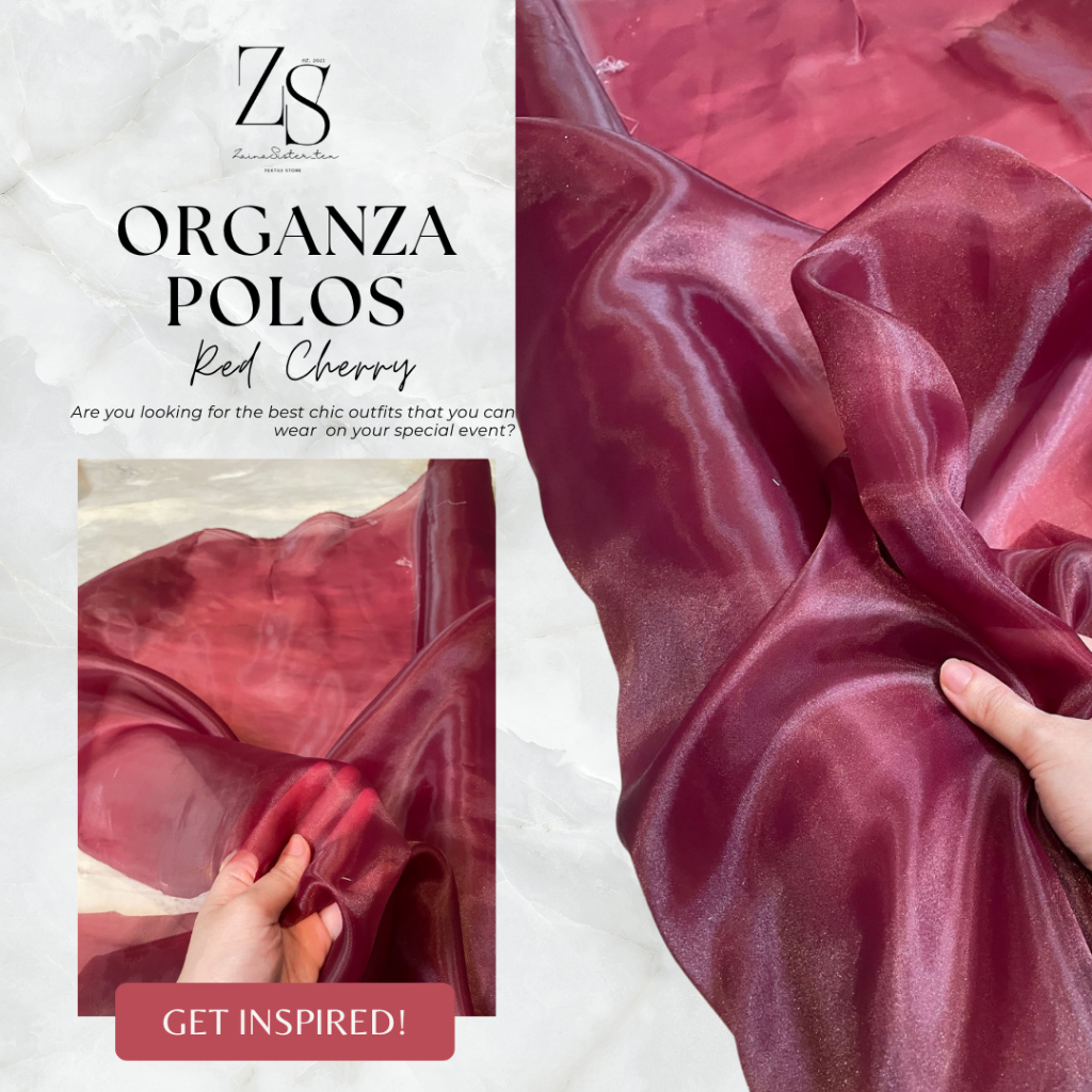 Jual Bahan Kain Kaca Organza Silk Polos Organdi Warna Red Cherry ...