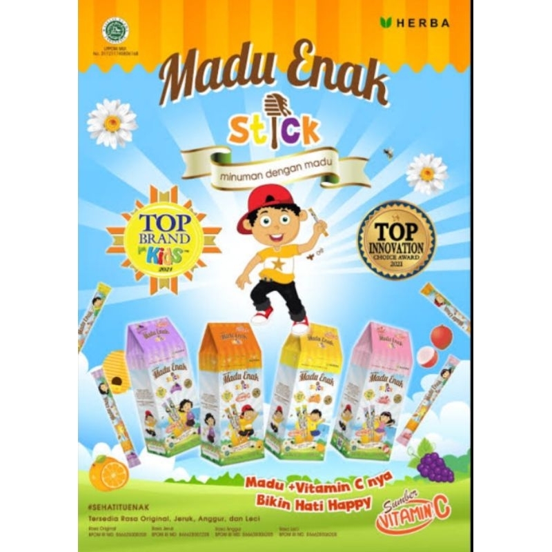 Jual MADU ENAK STICK + VITAMIN C (1box isi 20pcs) | Shopee Indonesia