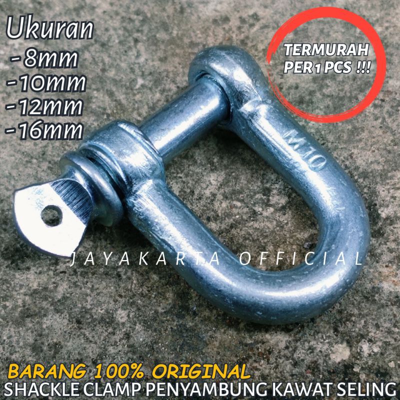 Jual Shackle D segel 6 8 10 12 16 mm Clamp Sambungan rantai besi kawat ...