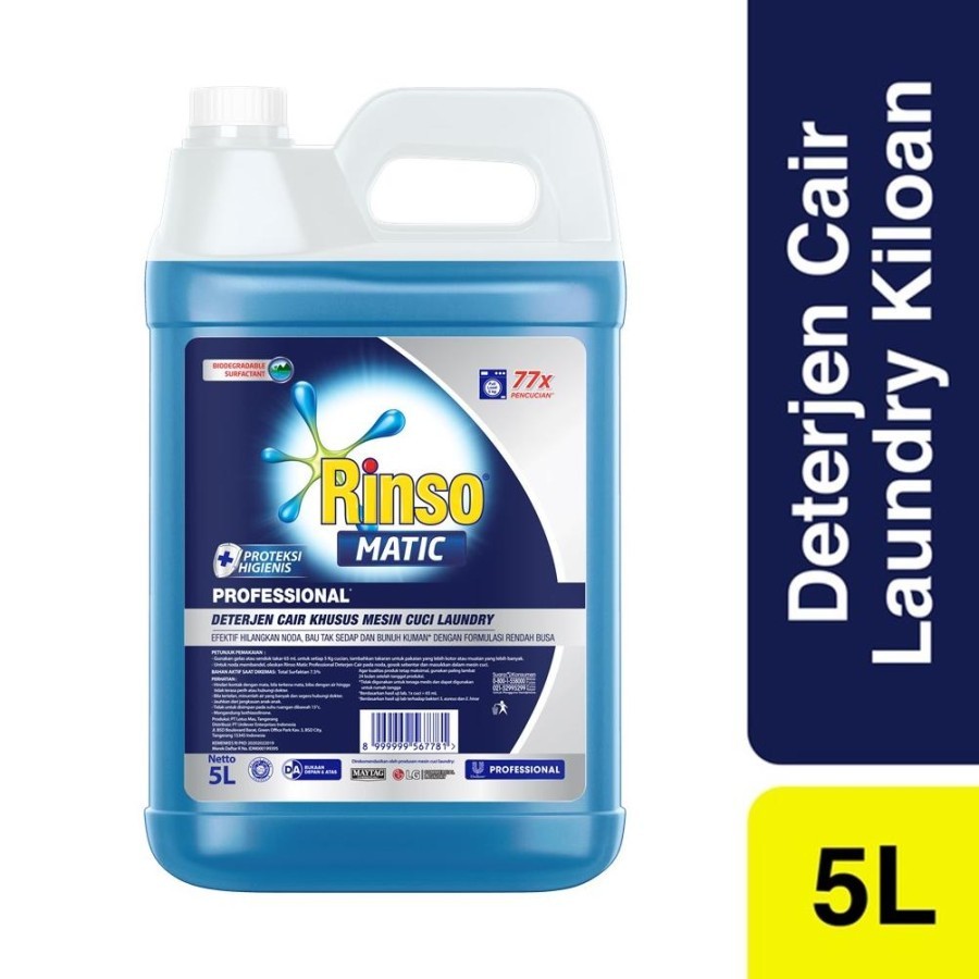 Jual Rinso Matic Profissional Deterjen cair 5 Liter Jerigen ( kemasan ...