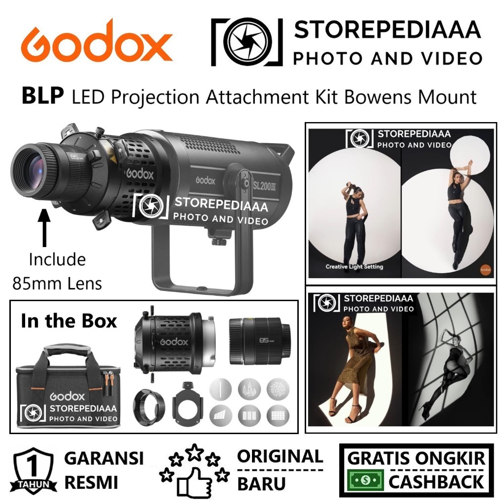 Jual Godox BLP LED Projection Attachment Kit for Bowens Mount + 85mm Lens | Shopee Indonesia