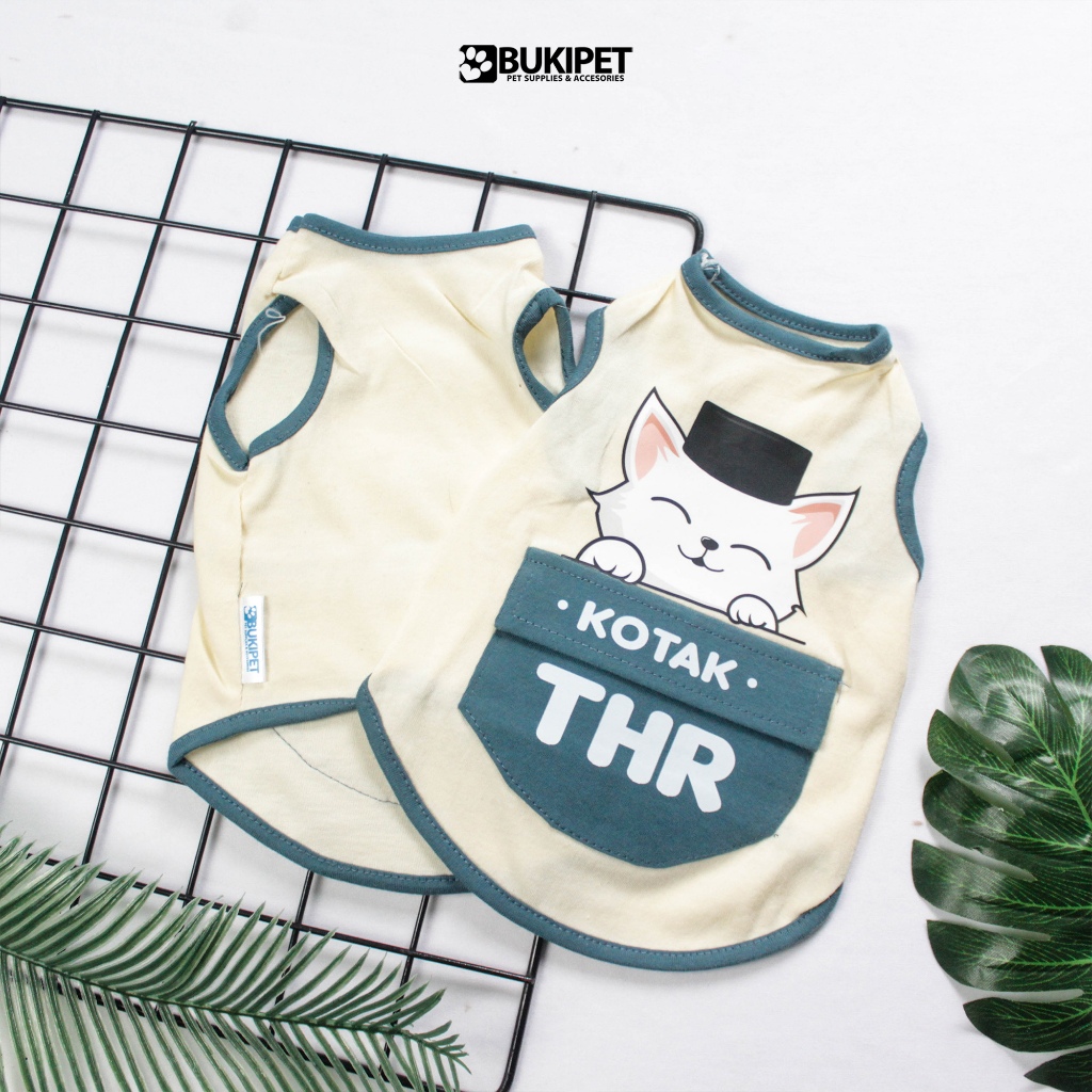 Jual Baju Kucing Anjing Lucu Cowok Cewek Murah - Bukipet THR Pocket Tank | Shopee Indonesia