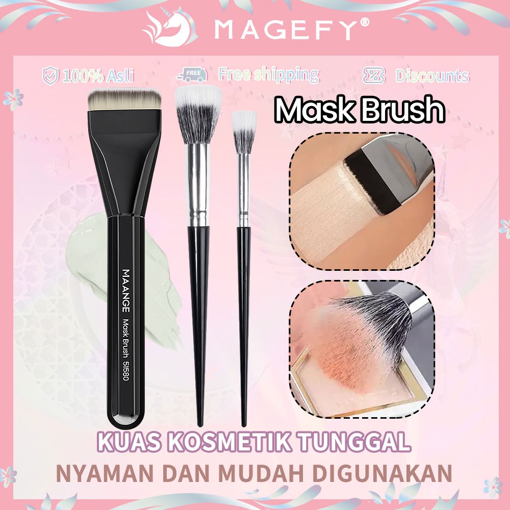 Jual MAGEFY Set Kuas Rias 3 Bagian, Kuas Alas Bedak Ultratipis Ringan, Kuas Perona Pipi, Kuas ...
