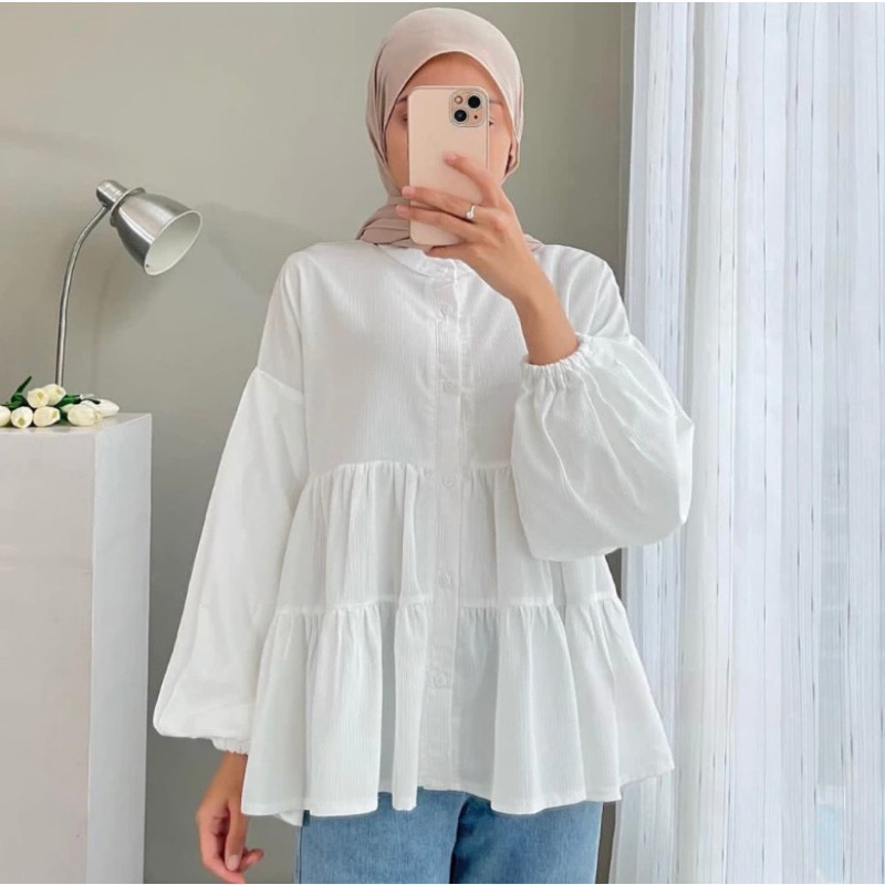 Jual MIRSANA BLOUSE POLOS CRINKLE AIRFLOW LD 110 // BLOUSE WANITA ...