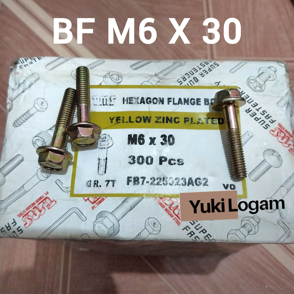 Jual 1 Dus Baut Flange M6x10 sampai M6x50 baut kunci 10 kuning flange bolts baut topi | Shopee ...