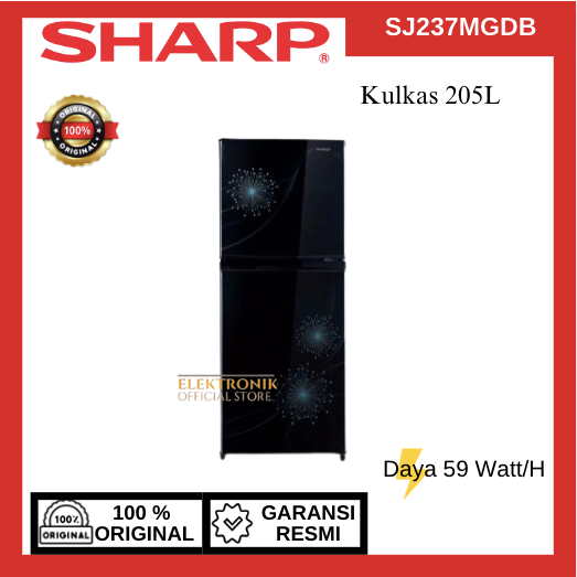 Jual SHARP KULKAS 2 PINTU SJ237MGDB 205L/SJ-237MGDB/SJ 237MGDB/LOW WATT ...