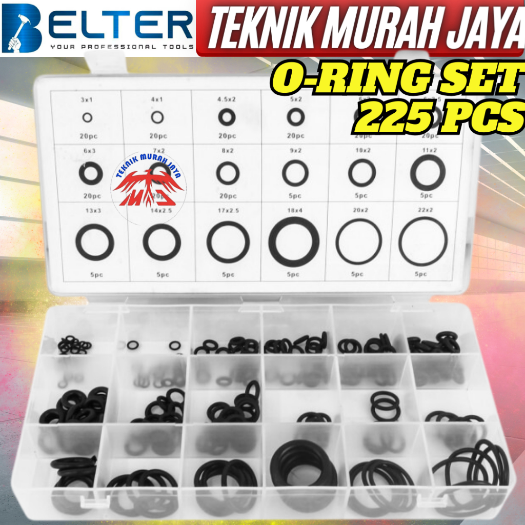 Jual BELTER Karet O Ring Set 1 Box 225 Pcs 15 Tipe Seal O Ring Rubber Karet | Shopee Indonesia