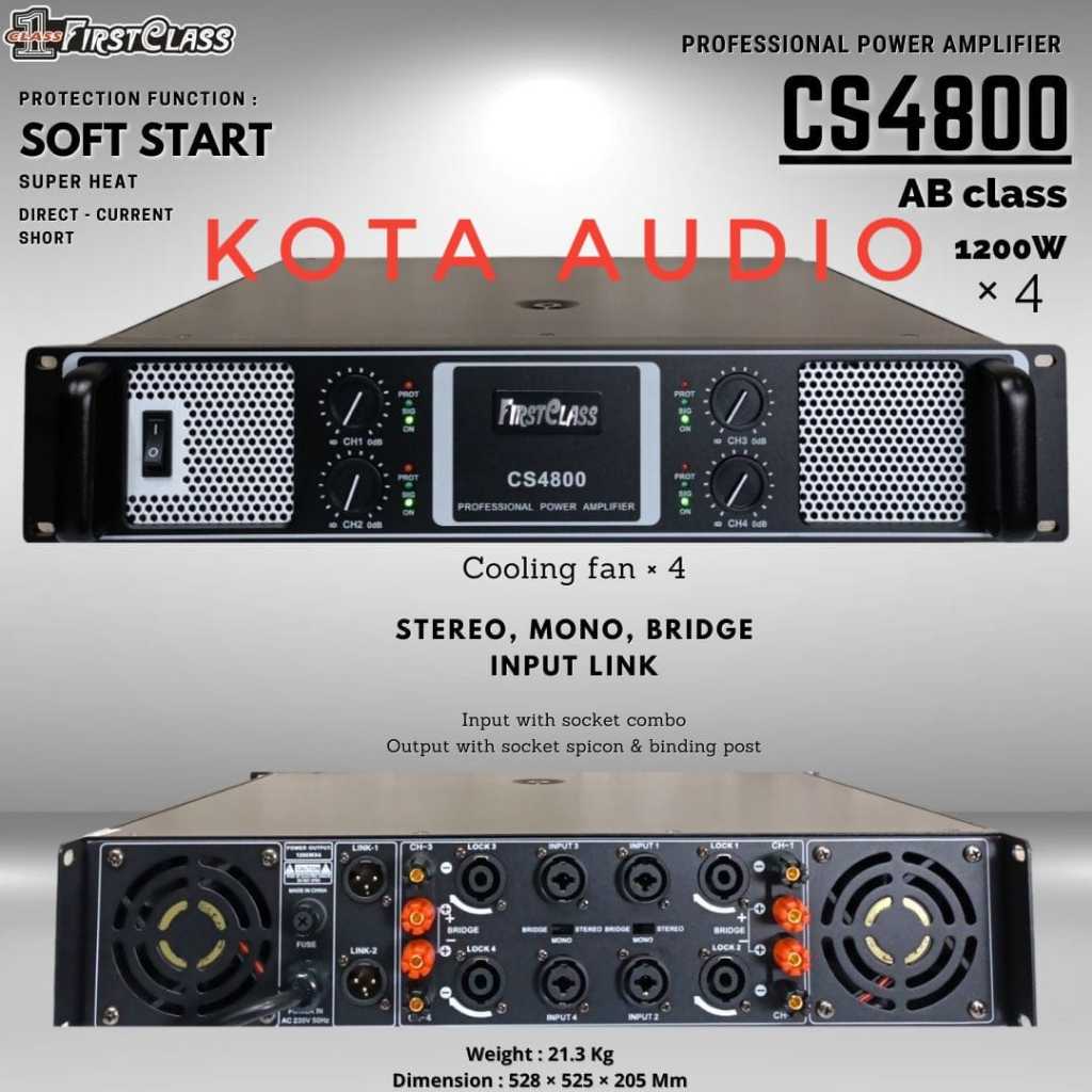 Jual Professional Power Amplifier Firstclass CS 4800/ CS4800/CS-4800 ...