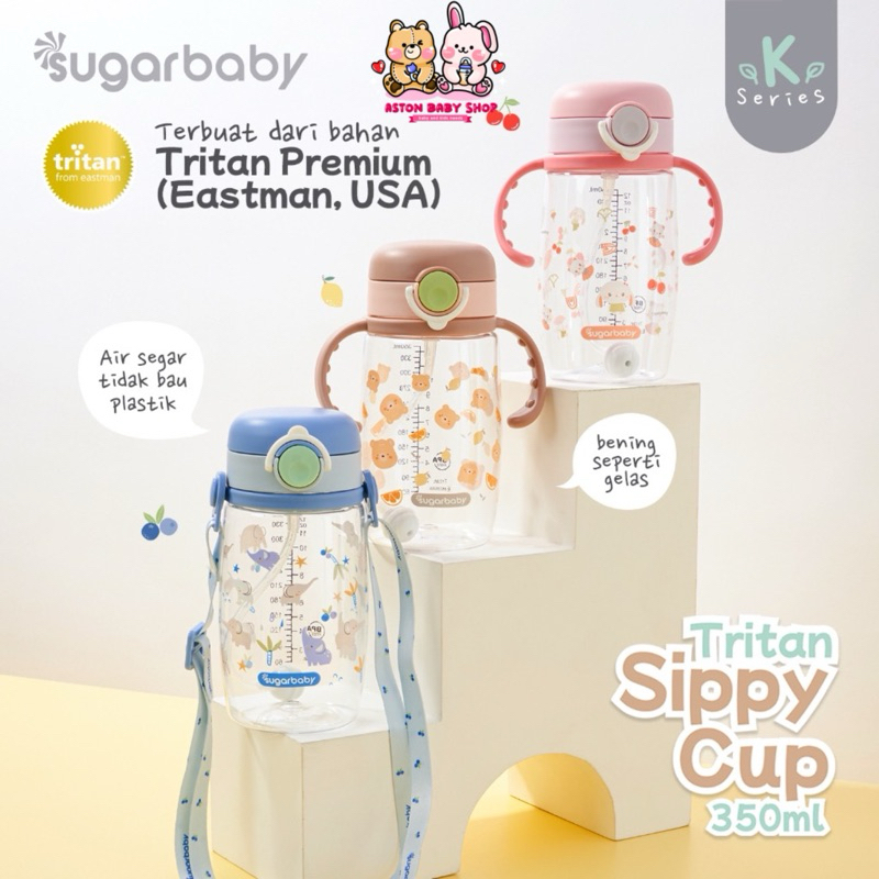 Jual Sugarbaby Tritan Sippy Cup K-Series 350ml with Strap FREE SIKAT ...
