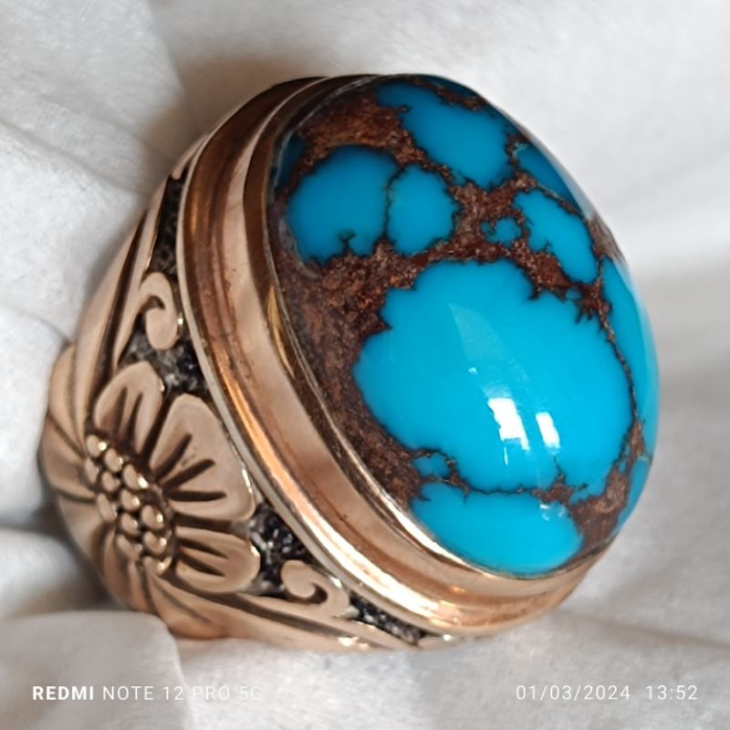 Jual Pirus Mesir kualitas TOP HQ ceplok mumbul serat emas ring Perak ...